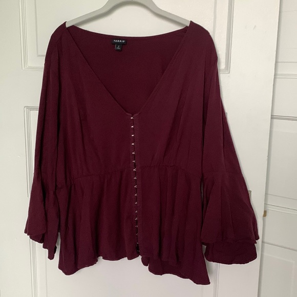 torrid | Tops | Torrid Fansleeve Blouse 82 | Poshmark